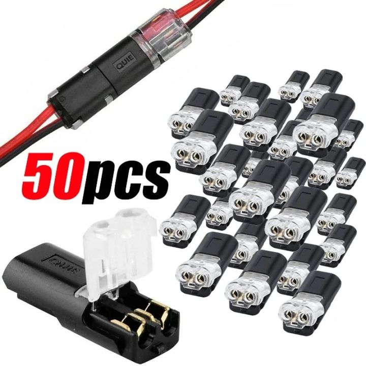 50Pcs 2 Pin Way Plug Wire Cable Snap Connectors Waterproof Electric ...