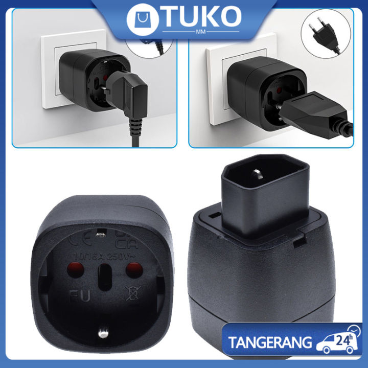 Converter Colokan 2 Ke 3 EU-320 Ke UPS IEC C14 Pin Plug PDU Adapter ...