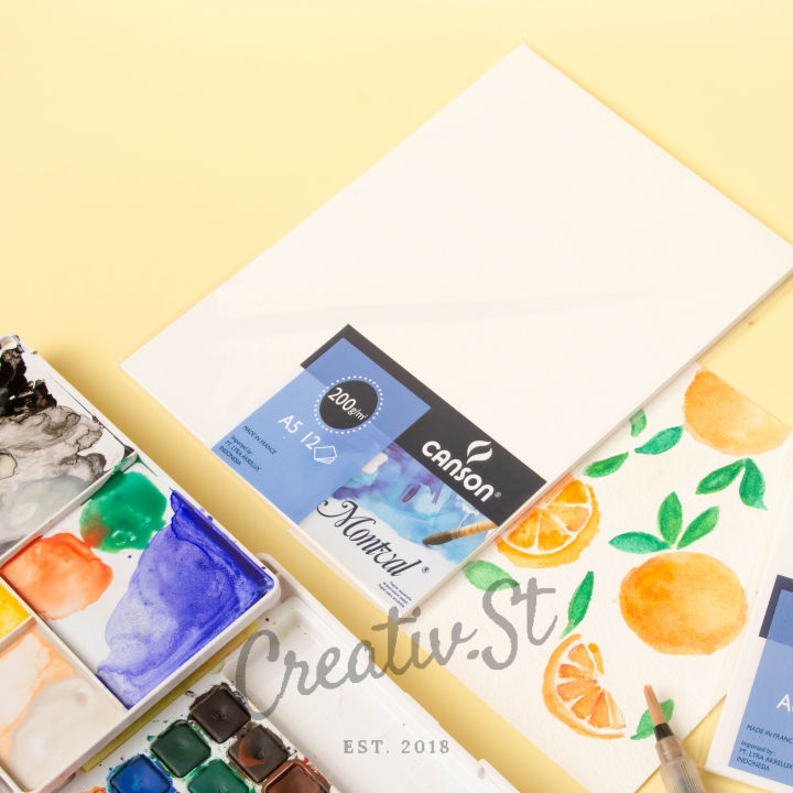 Canson Montval Watercolor Paper A5 200 Gsm 12 Sheet Kertas Cat Air ...