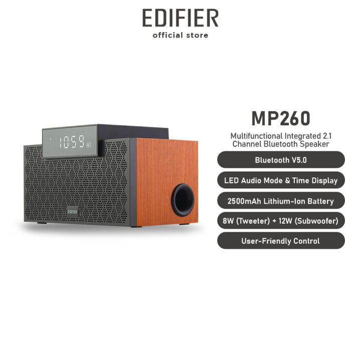 Edifier MP260 Portable Speaker - Bluetooth V5.0 | Built-in Clock ...