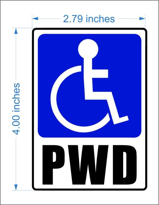Car Premium Vinyl Sticker PWD 2.79 x 4.00 inches | Lazada PH
