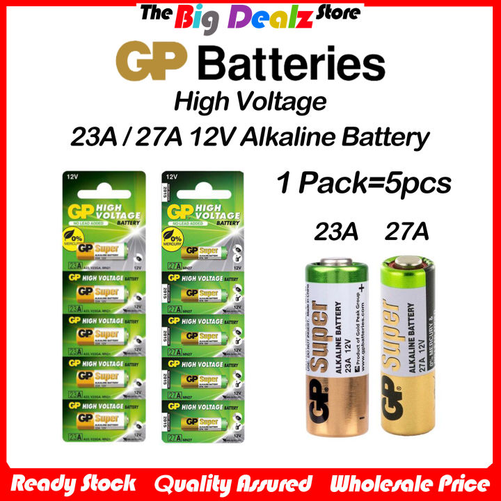 GP Alkaline Battery Super/Ultra 23A/27A/12V High Voltage Alkaline Battery 5Pcs=1Pack | Lazada