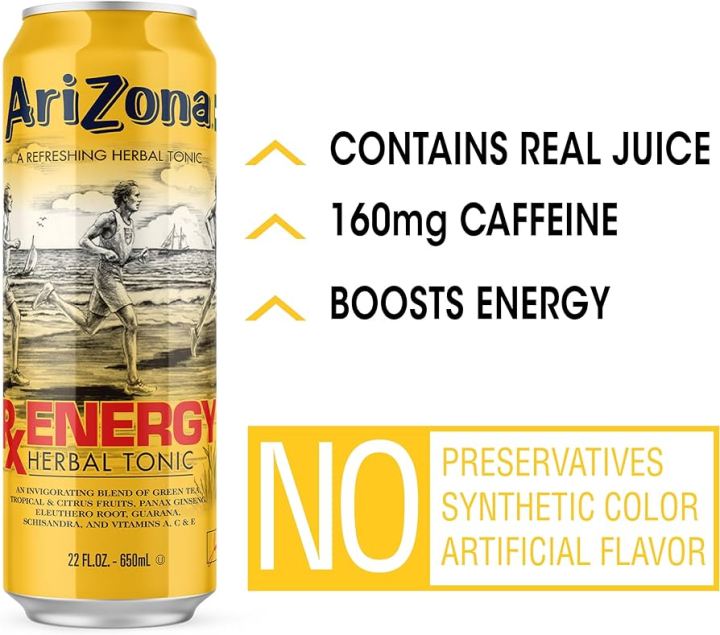AriZona RX Energy Drink 650mL - Refreshing herbal tonic | Lazada PH