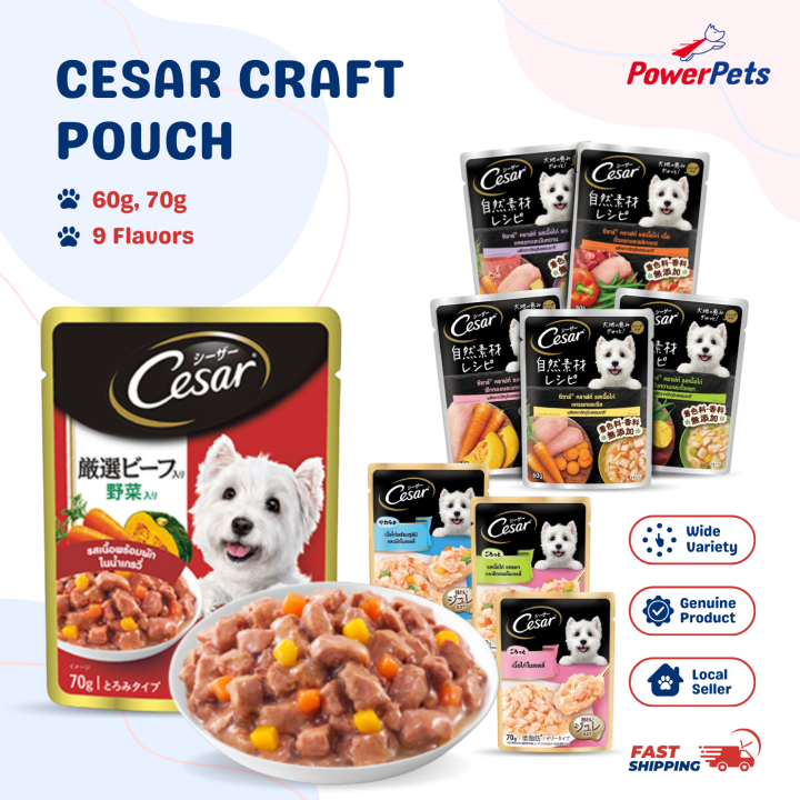 Cesar Craft Pouch Chicken 60g 70g Sweet Potato Pumpkin Carrots ...