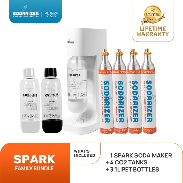 Sodarizer Spark Family Bundle Soda Maker Sparkling Water Maker w/ CO2 ...