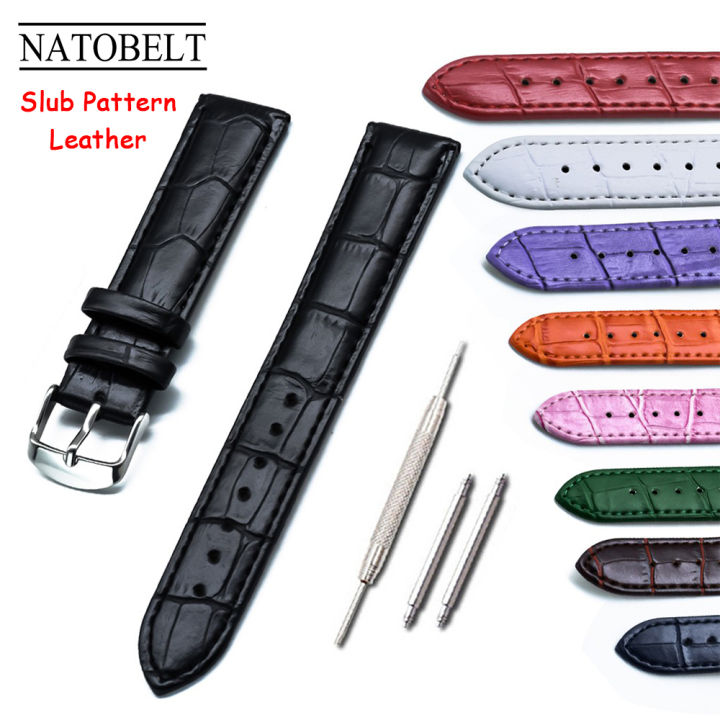 Slub Pattern Watch Strap Genuine Leather Watchbands Watch Strap ...