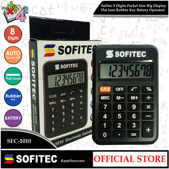 Sofitec Mini Electronic Calculator Battery Operated 8 Digits Calculator ...