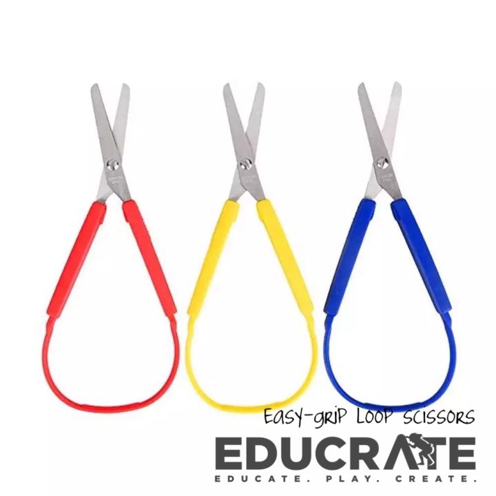 EducratePH 21cm 14cm Easy Grip Loop Scissors for Kids / Occupational ...