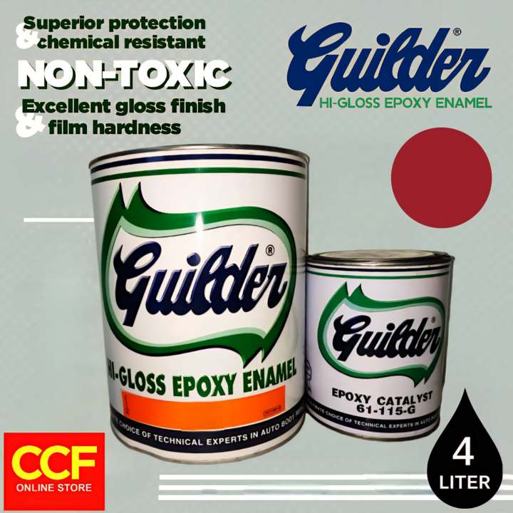 Guilder Epoxy Enamel Red 3L with Epoxy Catalyst 1L = 4L / 1 Gallon ...