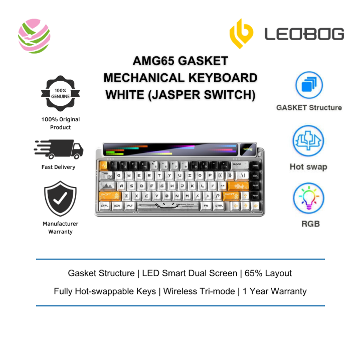 AULA-LEOBOG AMG65 Gasket Mechanical Keyboard 65% Dot Matrix + Colour ...