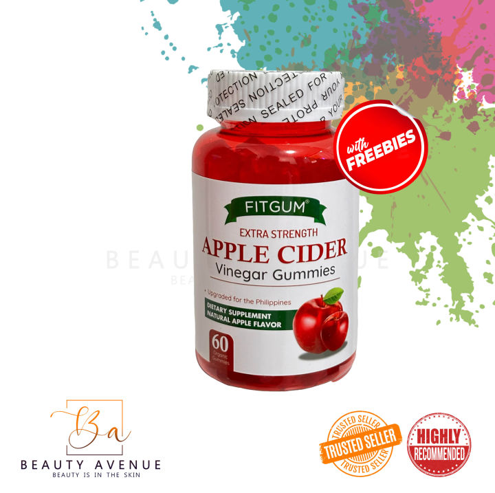 FITGUM EXTRA STRENGTH APPLE CIDER VINEGER GUMMIES 60 ORGANIC GUMMIES ...
