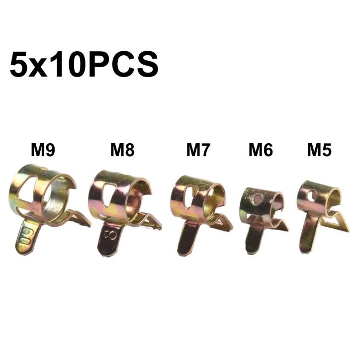 automalls Essential Tools 5mm 9mm Fastener Spring Clip Clamps for Hose ...