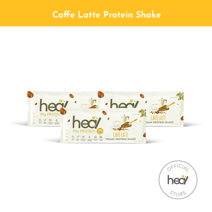 Heal Caffe Latte Protein Shake Powder Bundle of 3 Sachets - HALAL ...