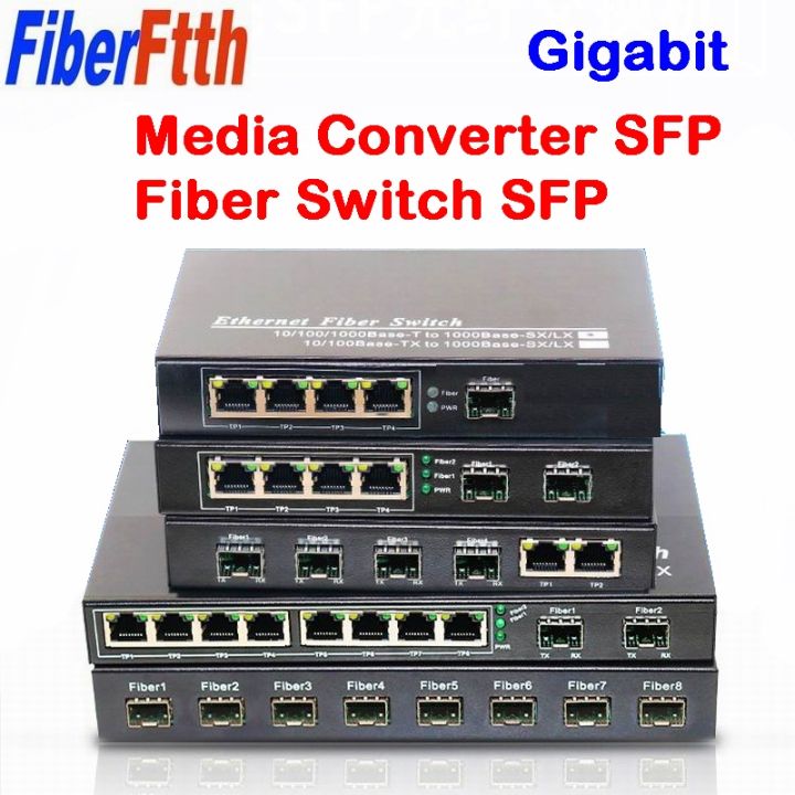 Ethernet fiber optic switch SFP ports Gigabit SFP Media converter 1000Mbps Optical fiber SFP ...