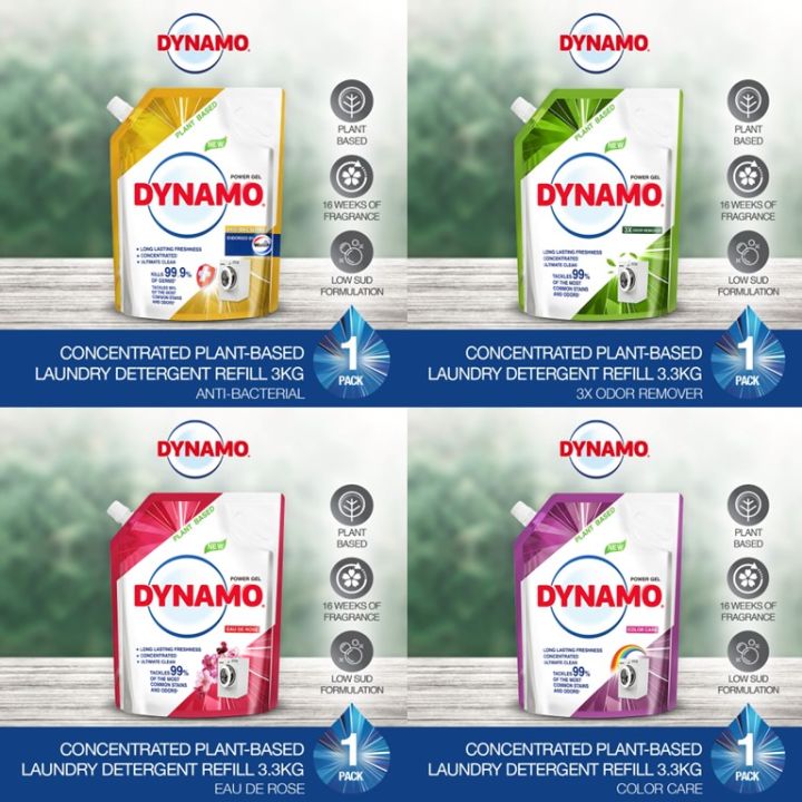 Dynamo Plant-Based Laundry Liquid Detergent Refill Pack 3kg/3.3kg ...