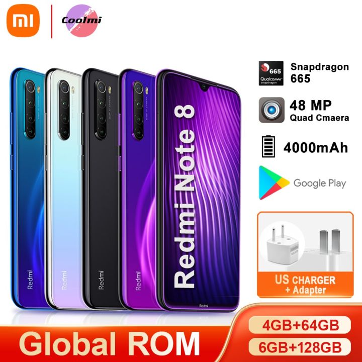BRAND NEW Xiaomi Cellphone Redmi Note 8 Redmi Note 8สมาร์ทโฟน Snapdragon 665 48MP 4000MAh 18W ...