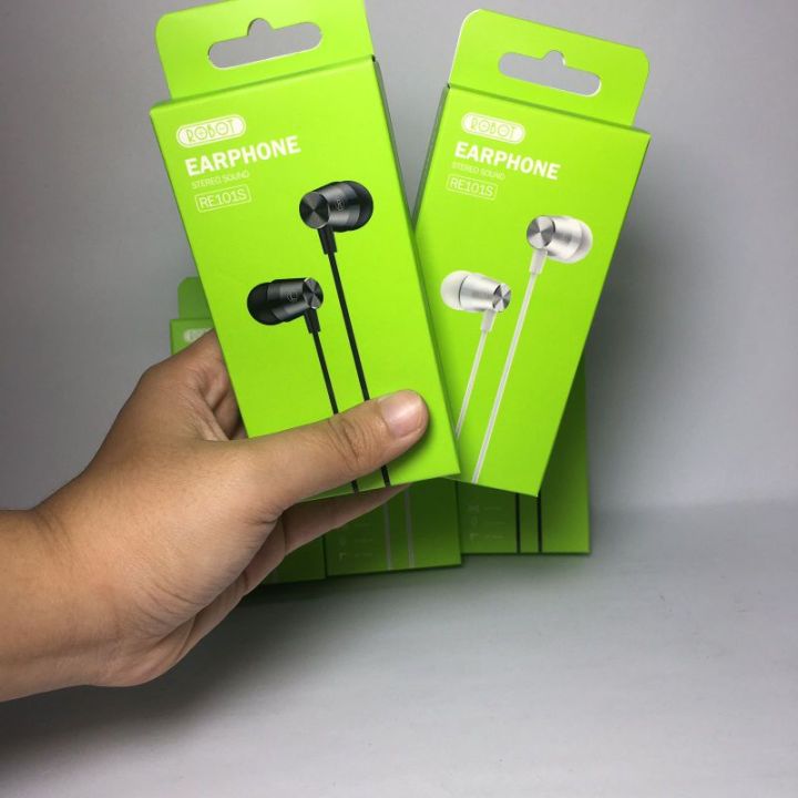 Headset ROBOT RE101S handset Wired Earphone B Original | Lazada Indonesia