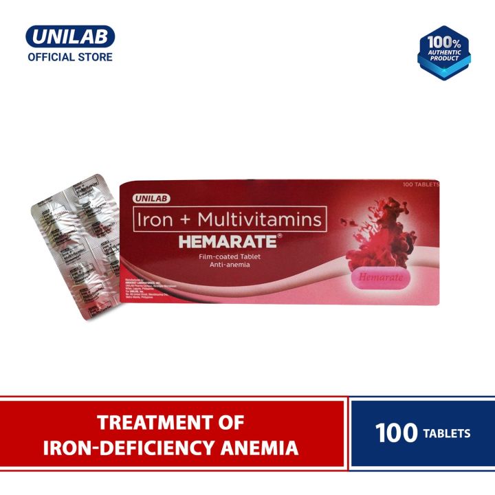 Hemarate 100 Tablets (Treatment Of Iron-Deficiency Anemia) | Lazada PH