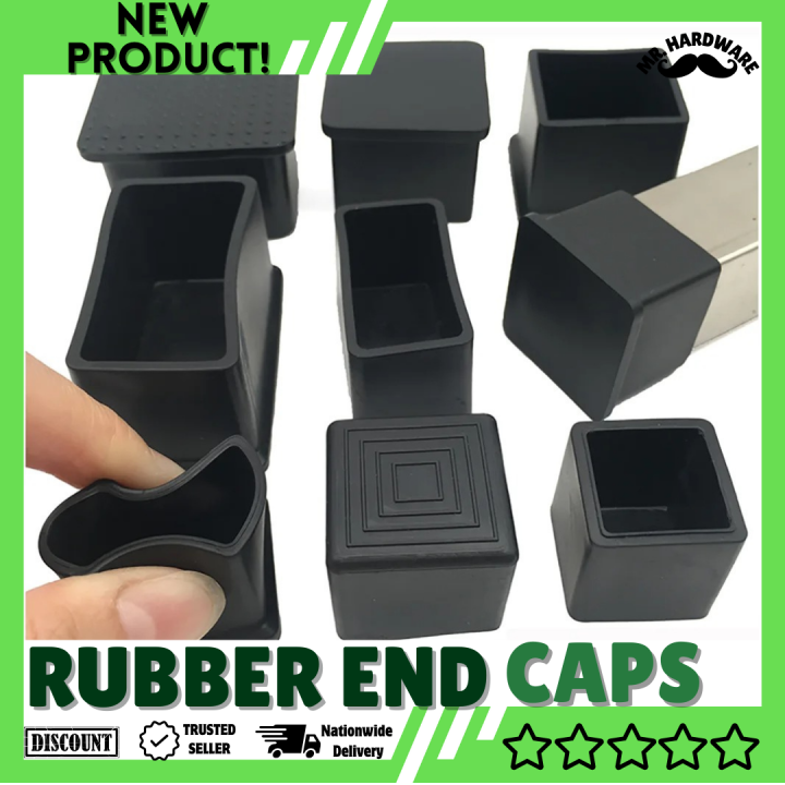 Rubber Footings Tubular Square Rectangular Chair Table Foot Cover Pads ...