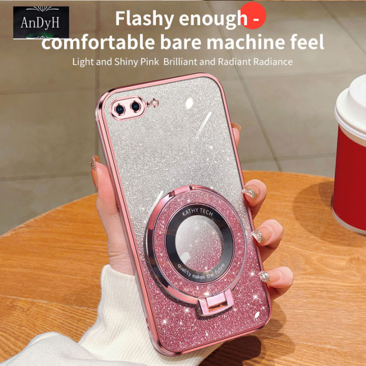 For iPhone 6 6S Plus 7 Plus 8 Plus SE2020 iPhone X XS Max XR Bracket Gradient Glitter Ultra-thin ...