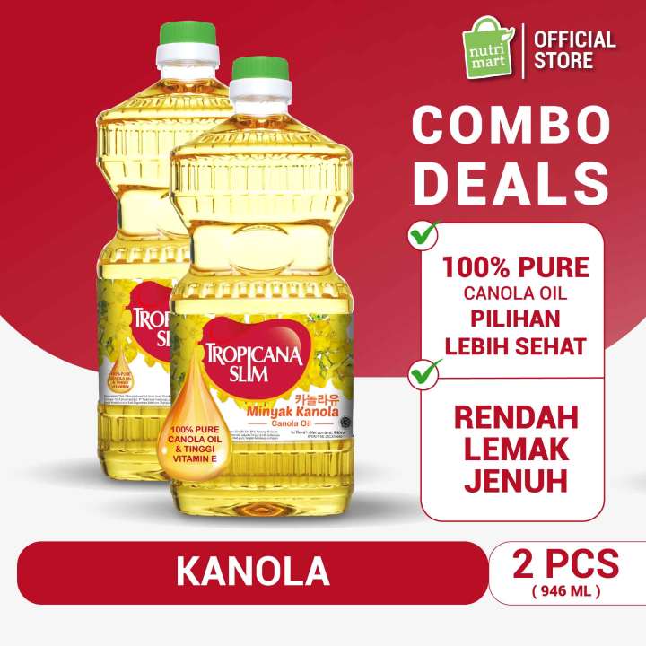 Twin Pack : Tropicana Slim Minyak Kanola 946ml - Minyak Goreng 100% Pure Canola Oil Lebih Sehat ...