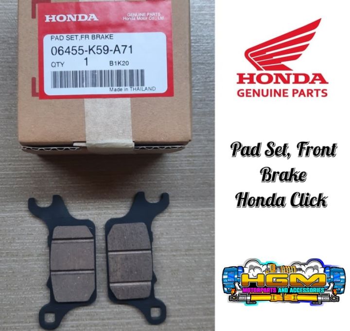 FRONT BRAKE PAD SET | GENUINE HONDA CLICK 125i/150i V2 125i V3 CLICK ...
