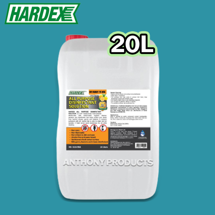 HARDEX All Purpose Disinfectant Solution Lemon Fragrance (20L) | Lazada