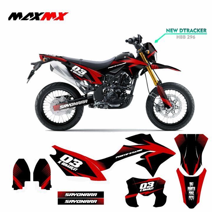 striping decal fullbody variasi sticker new dtracker motif hitam merah ...