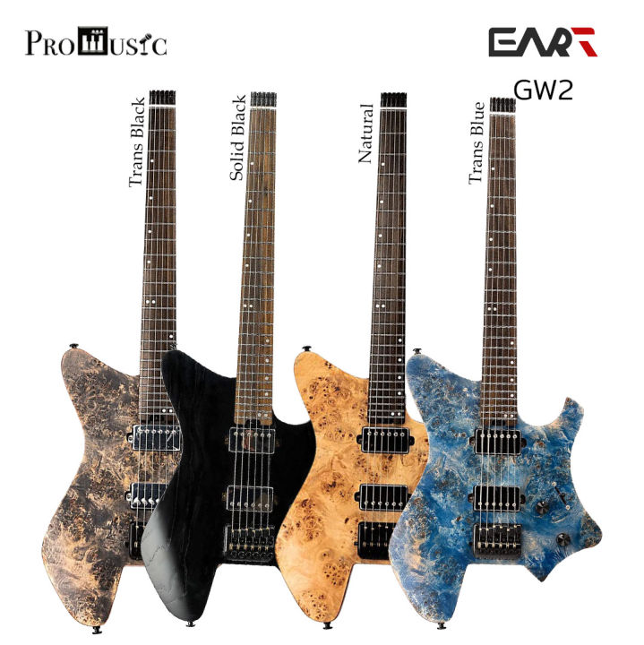 EART GW2 กีต้าร์ไฟฟ้า หัวตัด 24 เฟรต Medium Jumbo, เฟรต สแตนเลส, Headless Fixed Bridge | Lazada ...