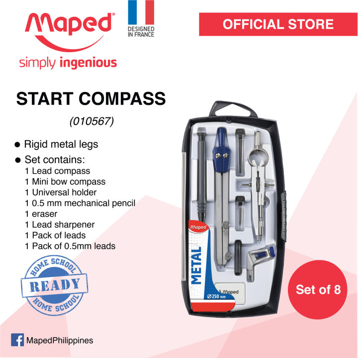 MAPED Start Compass | 8-Piece Set | School Compass Set | 197514 | Lazada PH