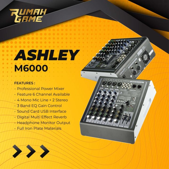 Power MIxer Ashley M6000 M 6000 Mixer 6Chanel 6 Chanel original ...
