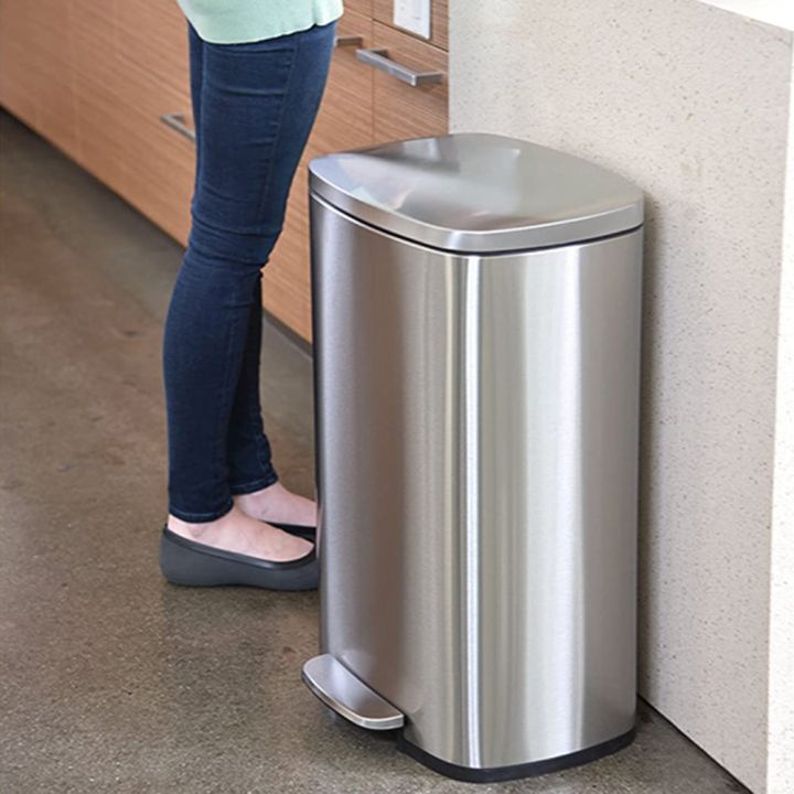 💥Dream Best🔥 30L/50L Stainless Steel Step Trash Can Pedal Garbage Bin ...