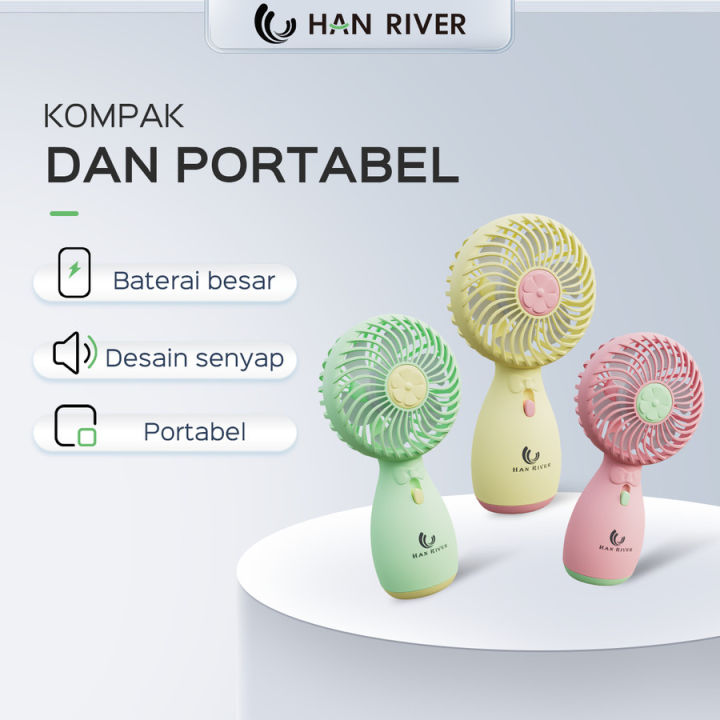 HAN RIVER Kipas Angin Mini Fan Lipat Kipas Portable (HRFS04YE/GN/PK ...