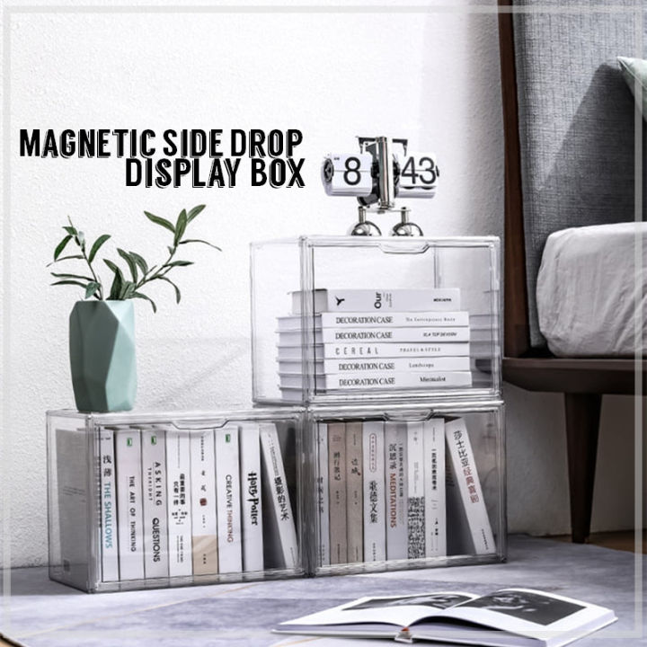 Full Transparent Magnetic Side Drop Display Box Hard Case Storage Box ...