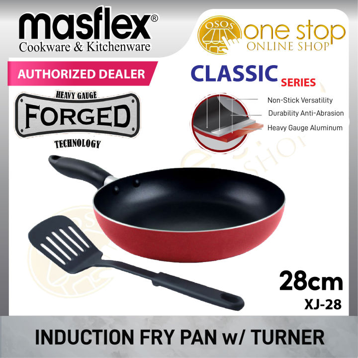 Masflex Original Classic Series 28 cm Aluminum Non-Stick Induction Frypan with Nylon Turner XJ ...