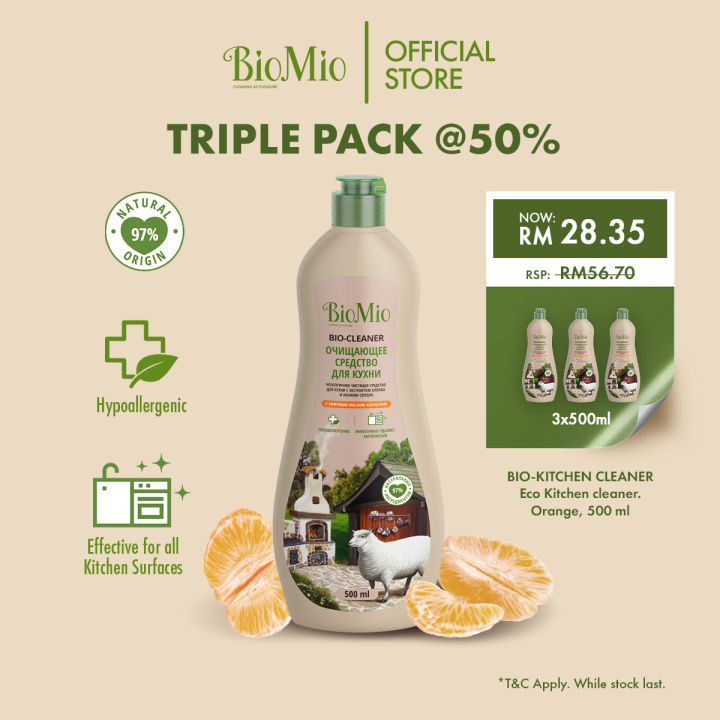 BioMio. BIO-KITCHEN CLEANER Eco Kitchen cleaner. Orange 500 ml Exp Jun 2025 | Lazada