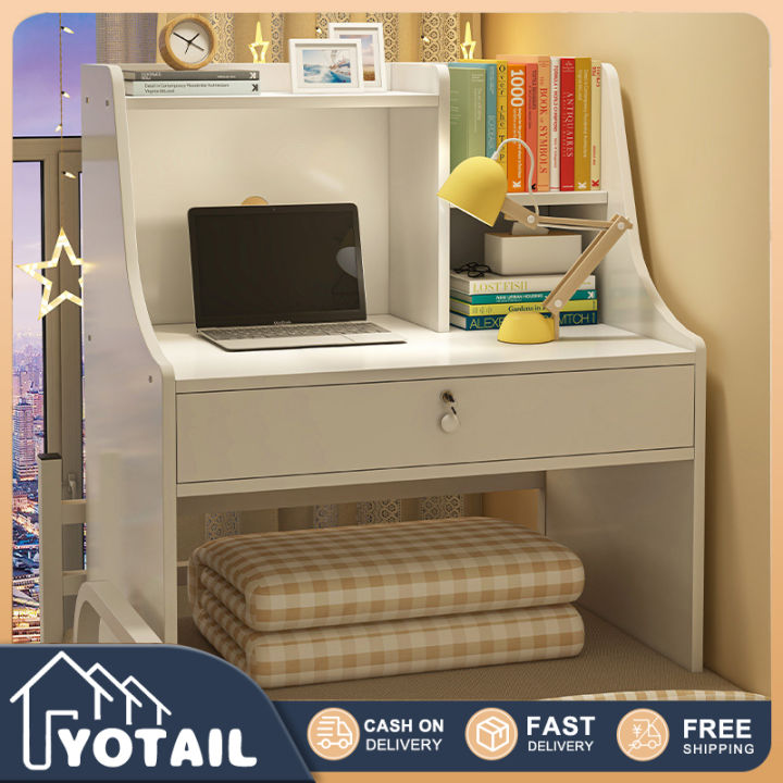 YOTAIL Desktop computer desk with drawers, dual-purpose lazy desk for ...
