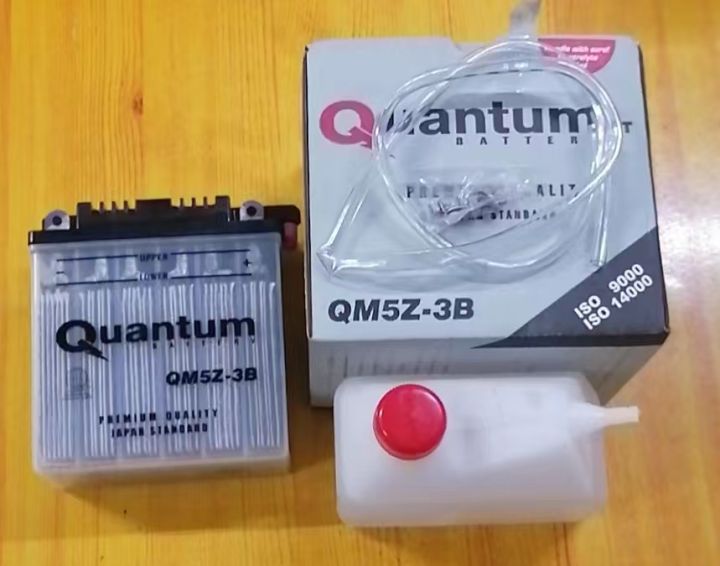 MOTORCYCLE QUANTUM BATTERY QM3Z-3B 12N 5L WITH SOLUTION FOR MIO SPORTY ...