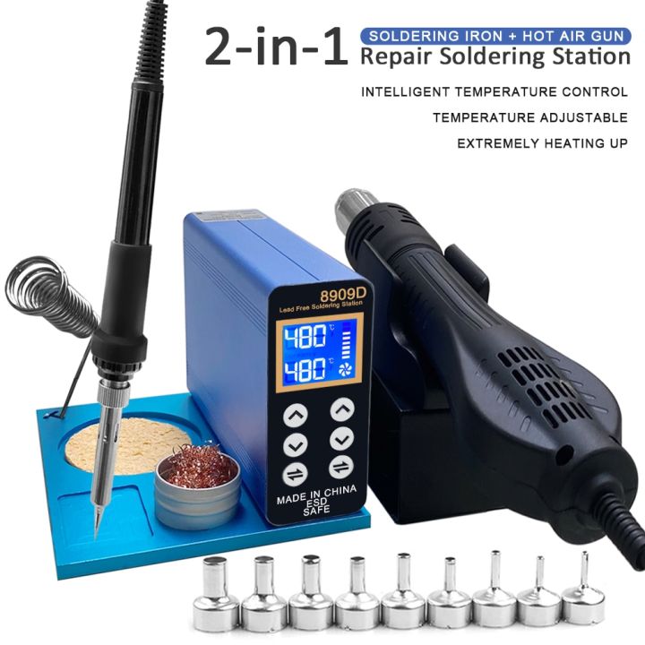 8909D 2 in 1 soldering station Hot Air Electric Soldering Iron BGA ...