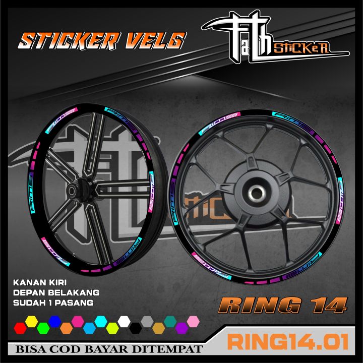 Stiker Velg List Velg Motor Stiker Velg Ring 14 Motif Rims Bunglon ...