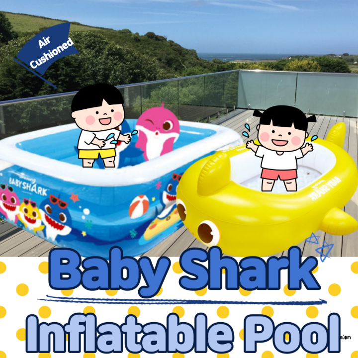 Pinkfong Baby Shark Inflatable Kids Pool Bath Sticker Babyshark Air ...