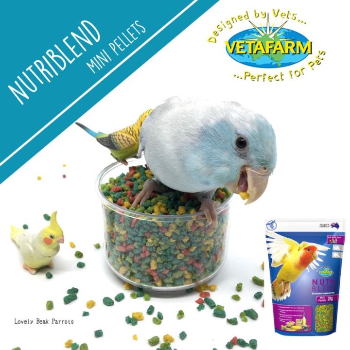 NUTRIBLEND Vetafarm อาหารนกอัดเม็ดสำเร็จรูปรสผลไม้รวมหลากสี สำหรับนกแก้วขนาดเล็ก-กลาง อาหารนก ...