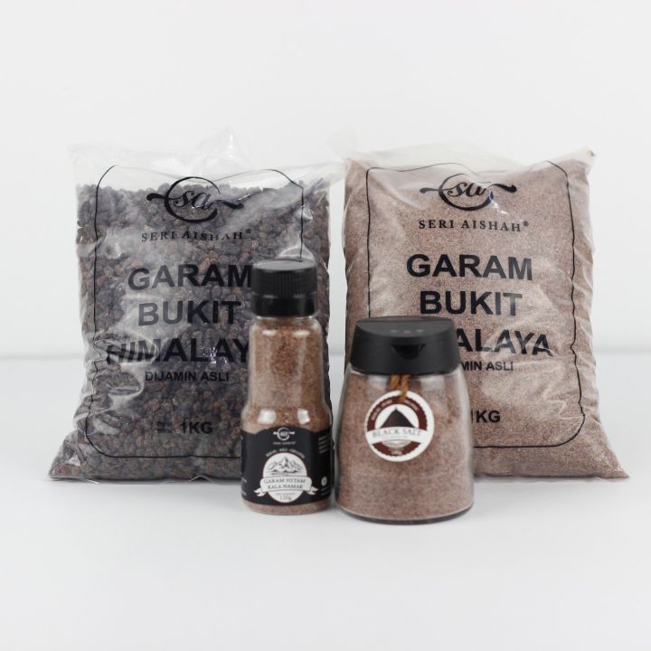 SERI AISHAH Kala namak black salt 1kg Garam bukit hitam halus kasar ...