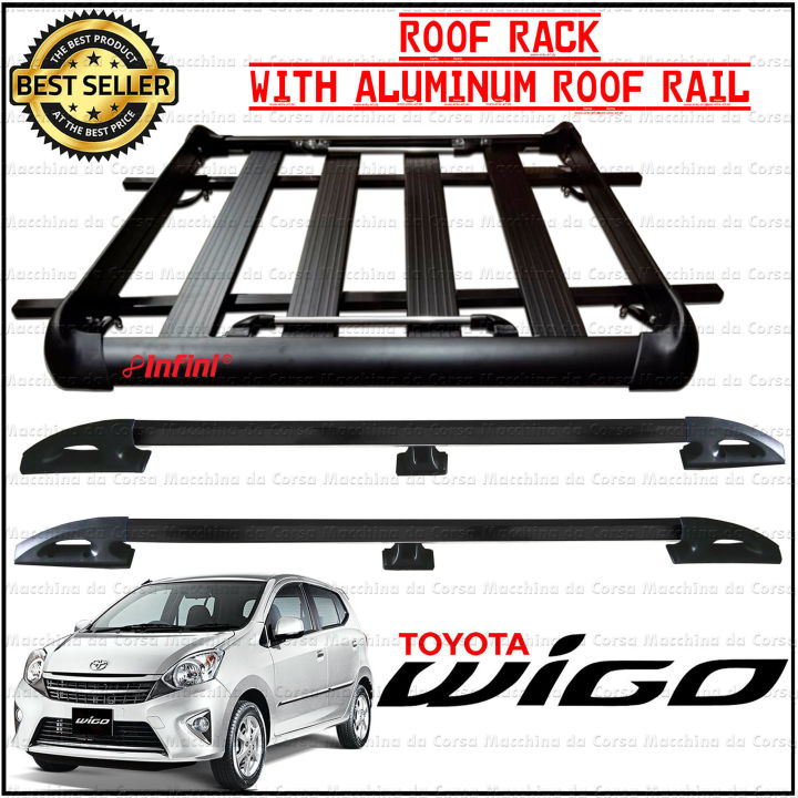 Toyota Wigo 2018-2022 INFINI Roof Rack Basket 38x38 Clamp to Roof Rail ...