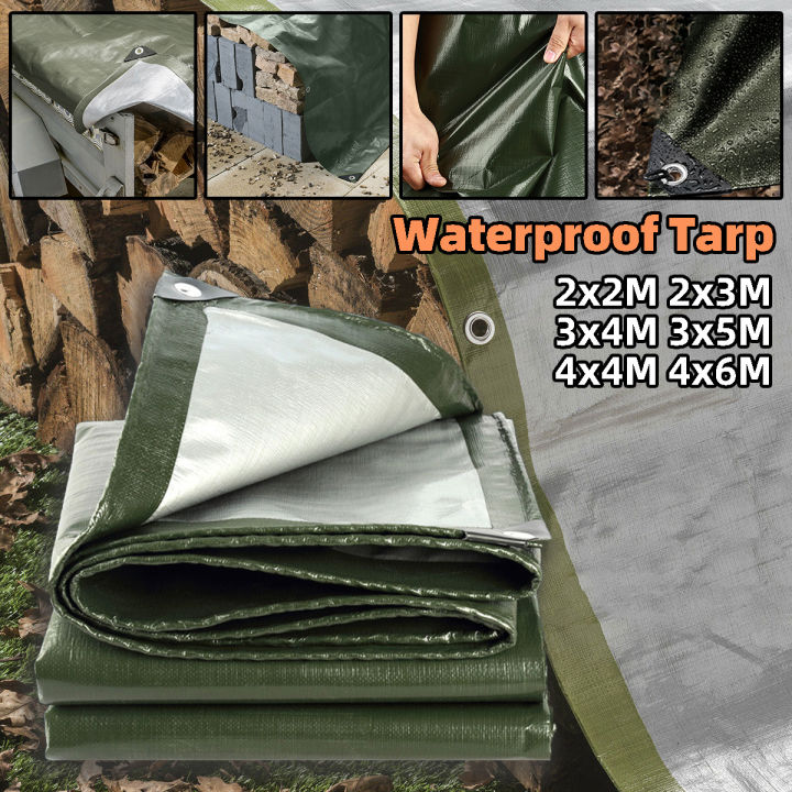 【Free Rope】Waterproof Tarp With Eyelets Thicker 100% Slan Sunscreen ...