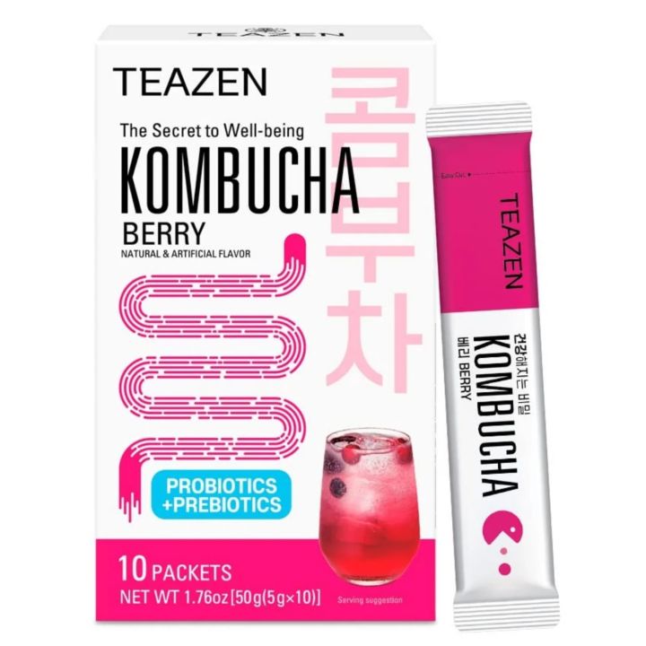 Teazen Kombucha Berry Prebiotic + Probiotic (5g x 10 Packets) Korean ...