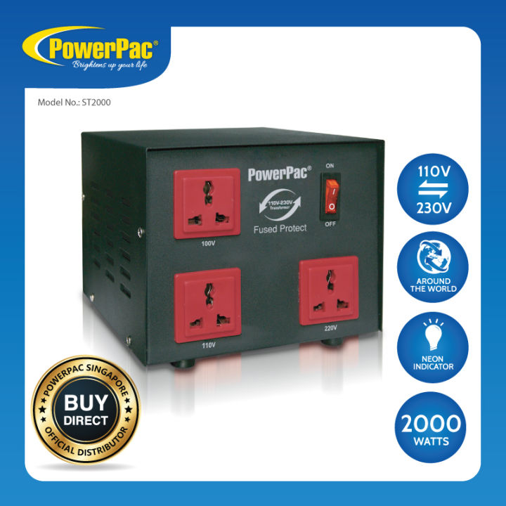 PowerPac Converter Transformer 2000W Heavy Duty Step Up & Down Voltage ...