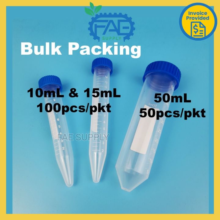 Centrifuge Tube falcon Conical Bottom With Screw Cap, 50mL 15 mL 10mL ...