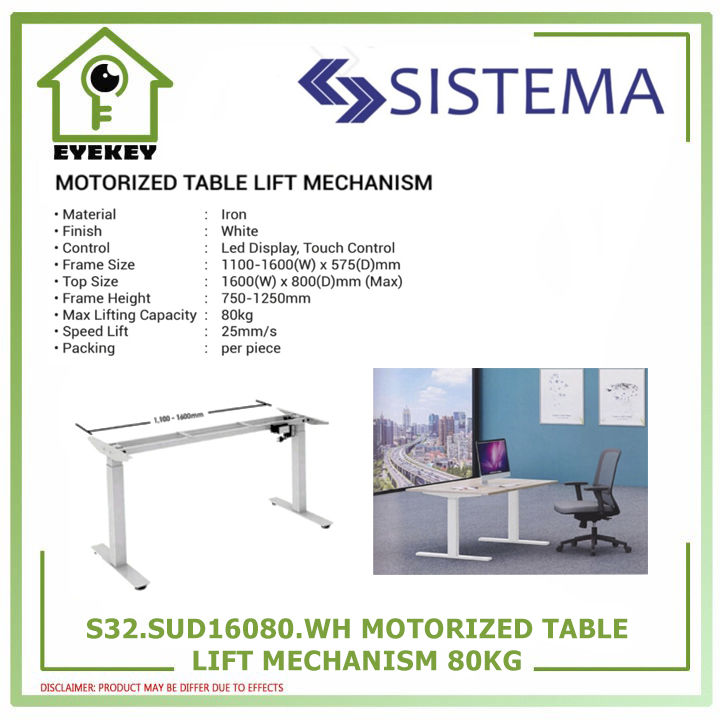 SISTEMA S32 SUD16080 WH MOTORIZED TABLE LIFT MECHANISN 80kg | Lazada PH