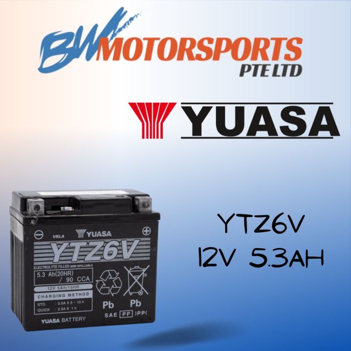YUASA MOTORCYCLE BATTERY YTZ6V | Lazada Singapore